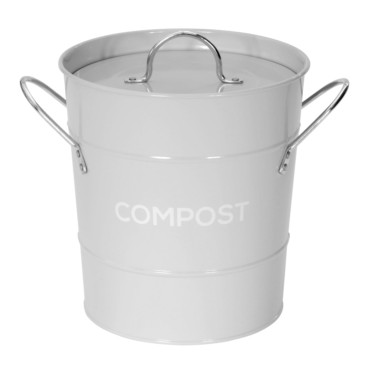 Light Grey Metal Compost Pail – All-Green
