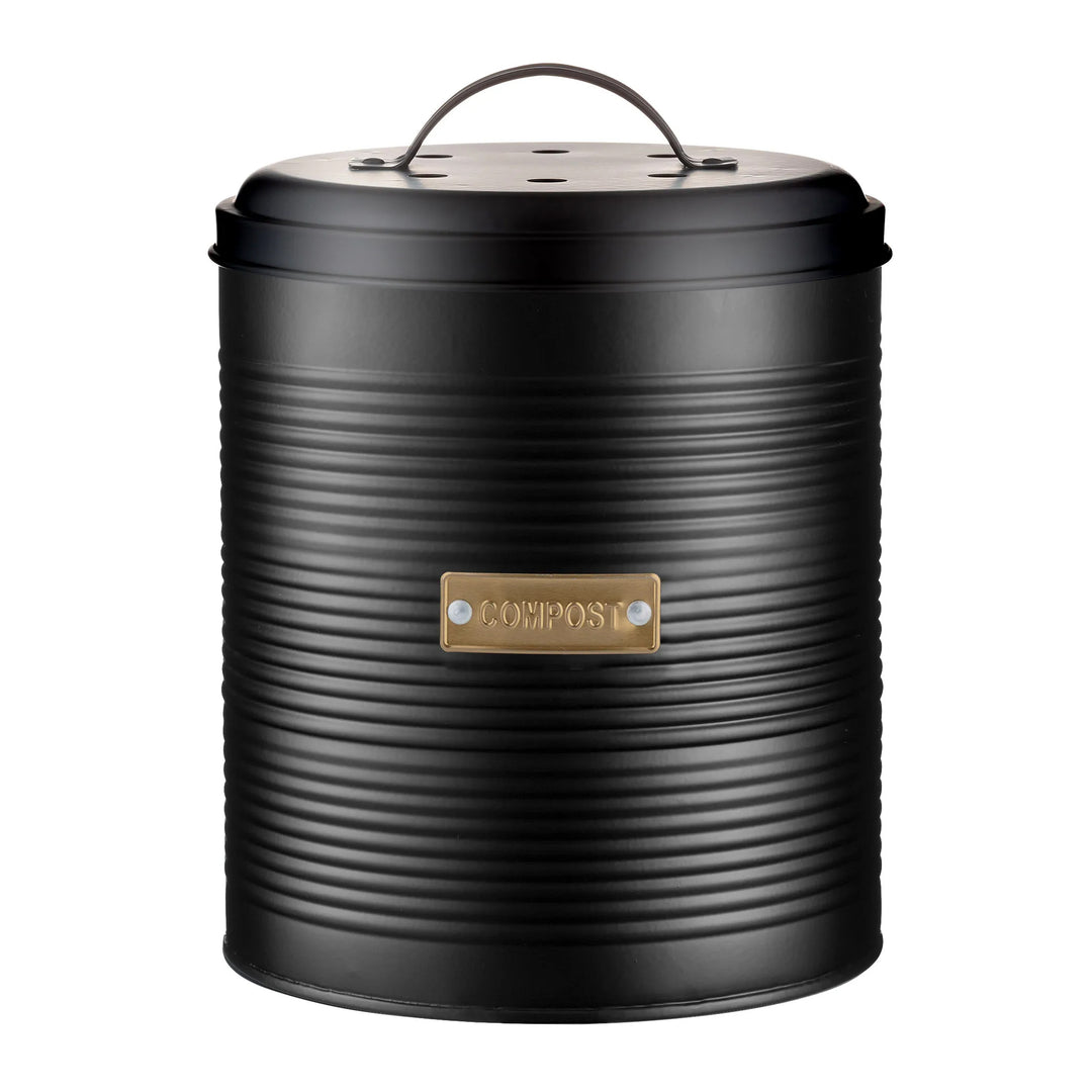 Metal Kitchen Compost Caddy in Black Otto for Food Waste – All-Green