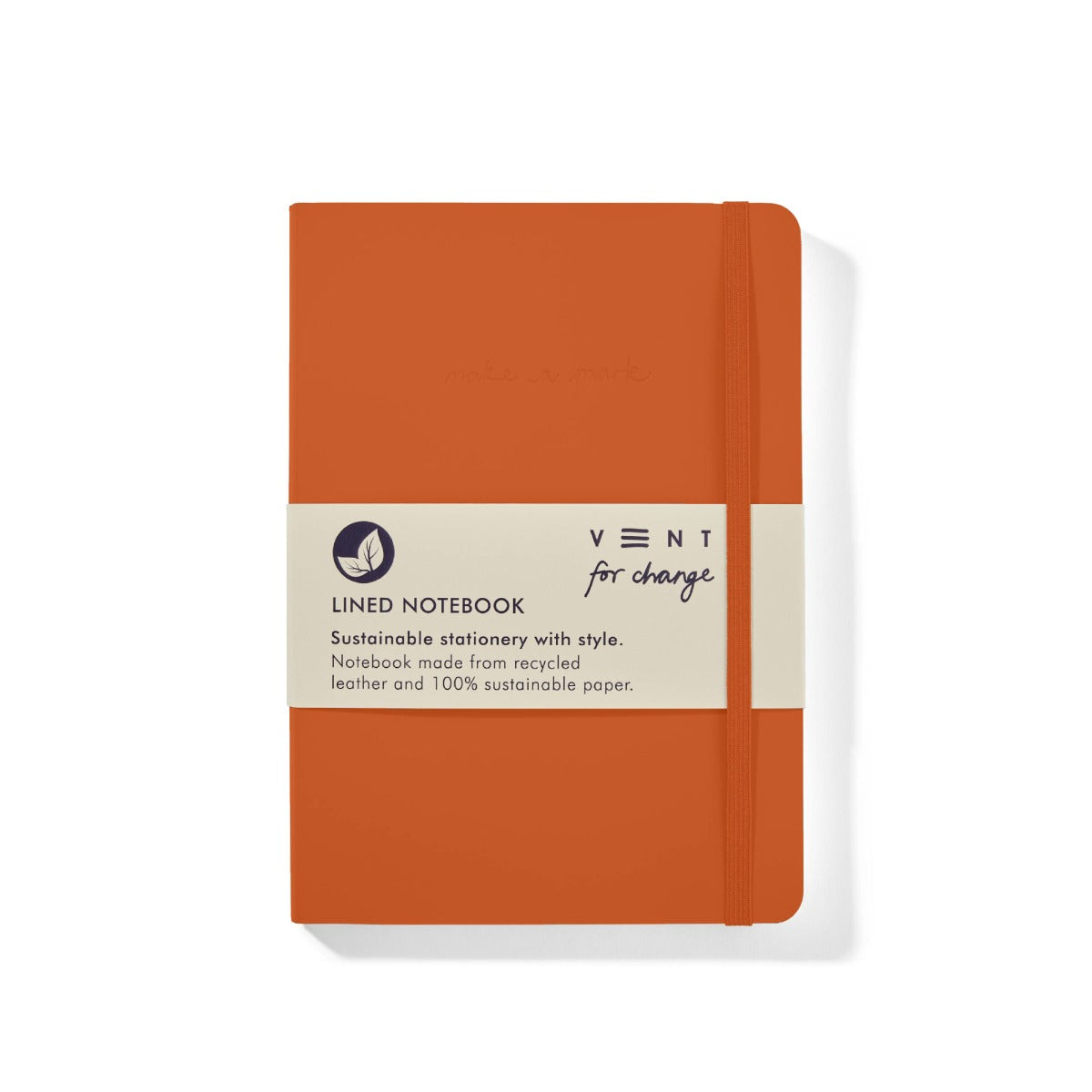 Make a Mark A5 Notebook, Recycled Leather in Orange by Vent for Change ...