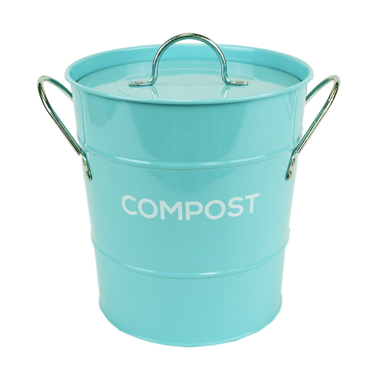 Light Blue Metal Compost Pail – All-Green