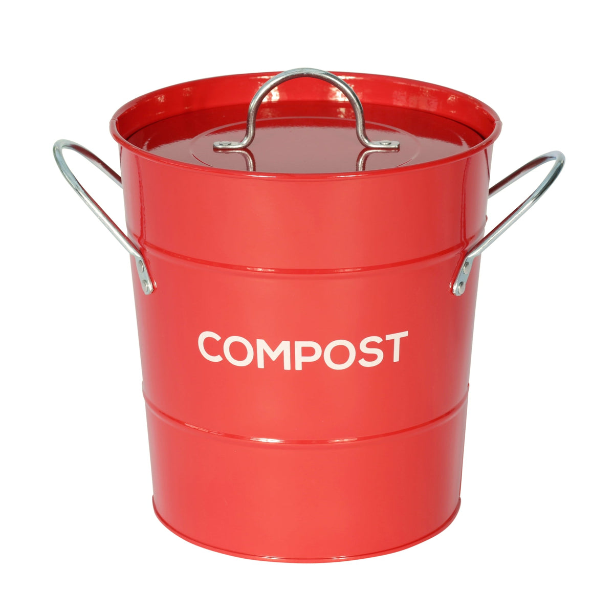 Red Metal Compost Pail – All-Green
