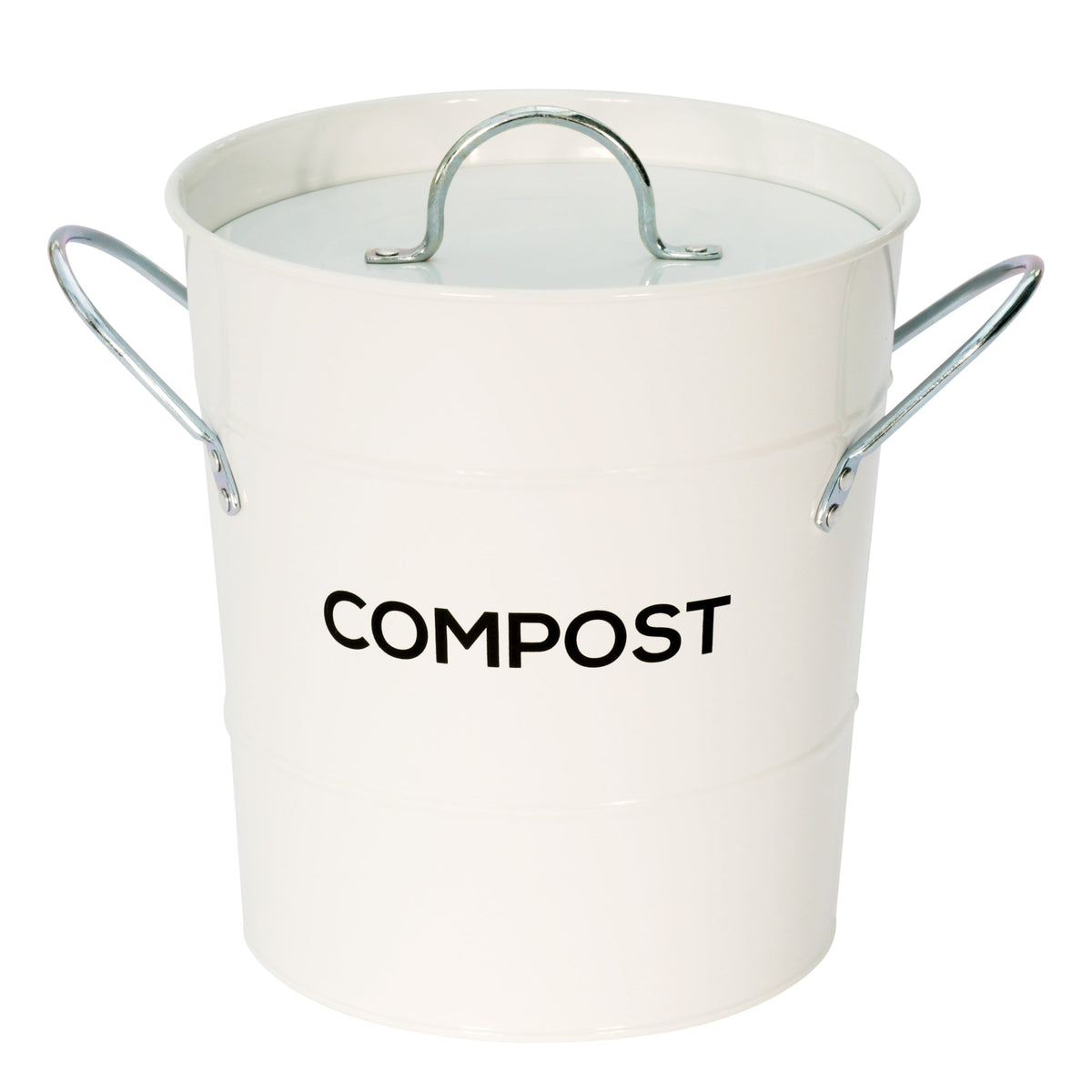 White Metal Compost Pail – All-Green
