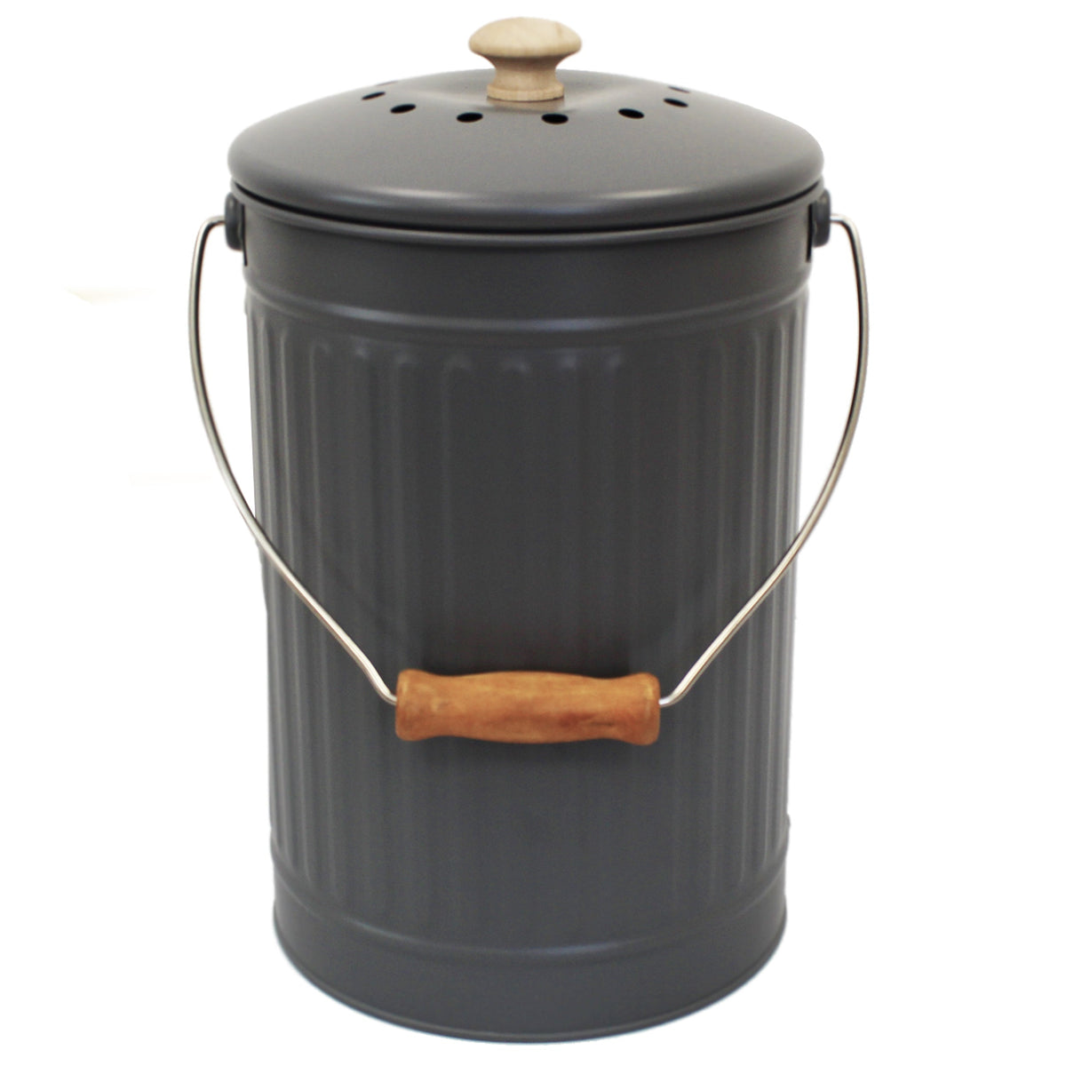 Eddingtons Charcoal Grey 7L Food Waste Metal Compost Pail – All-Green