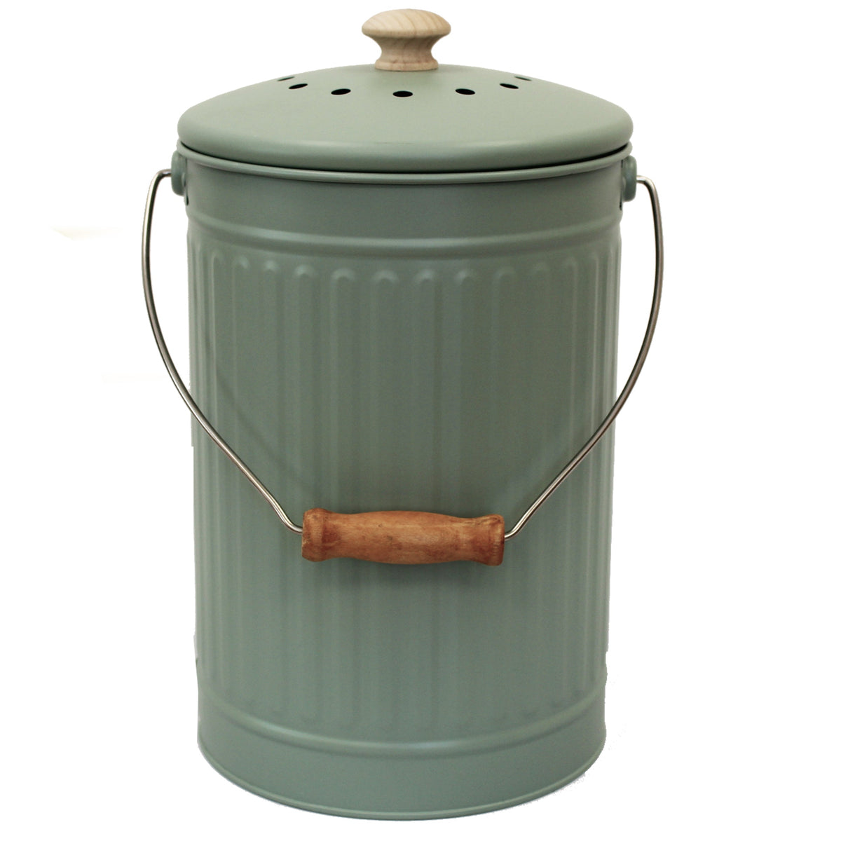 Eddingtons Sage Green 7L Food Waste Metal Compost Pail – All-Green