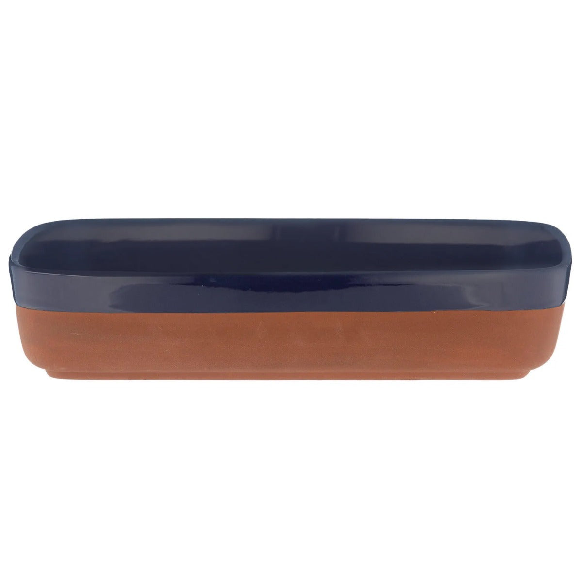 World Foods Terracotta Navy Rectangular Tapas Dish – All-Green