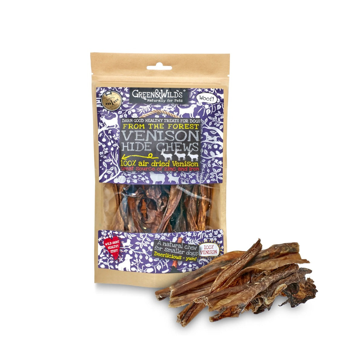 Green & Wilds Eco Dog Treats - Venison Hide Chews – All-Green